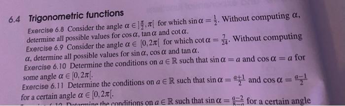 Solved 6.4 Trigonometric functions Exercise 6.8 Consider the | Chegg.com