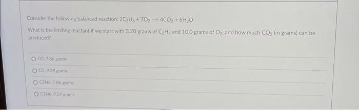 Solved Consider the following balanced reaction: | Chegg.com