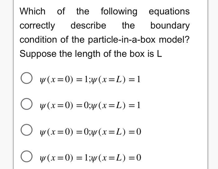 Solved Which of the following equations correctly describe | Chegg.com