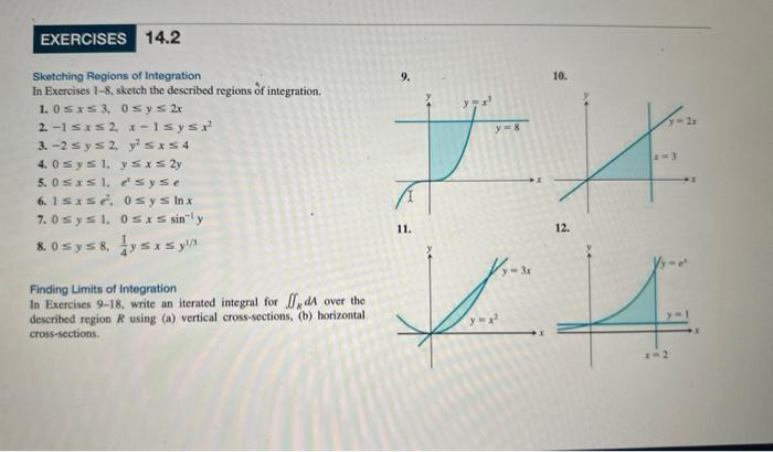 Solved Sketching Regions of Integration In Exercises 1-8, | Chegg.com