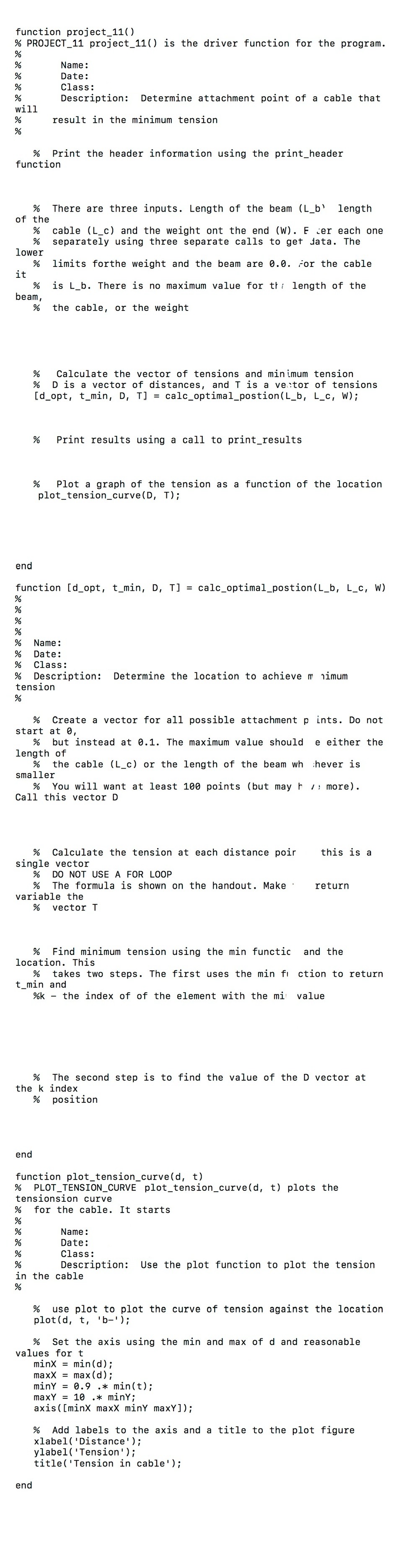 Solved In MatLab wite a code using this template % | Chegg.com