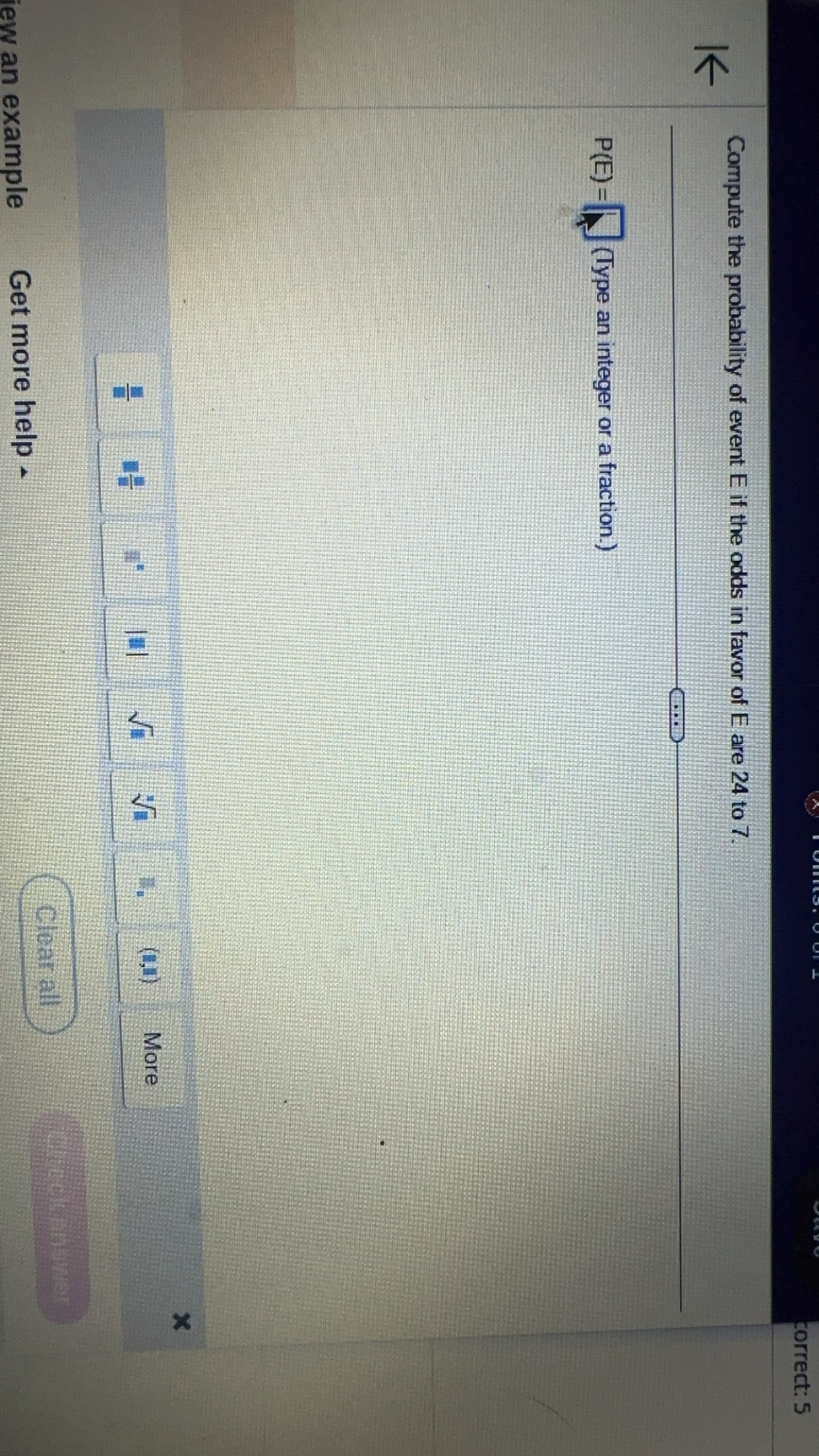 Solved Compute the probability of event E ﻿if the odds in | Chegg.com