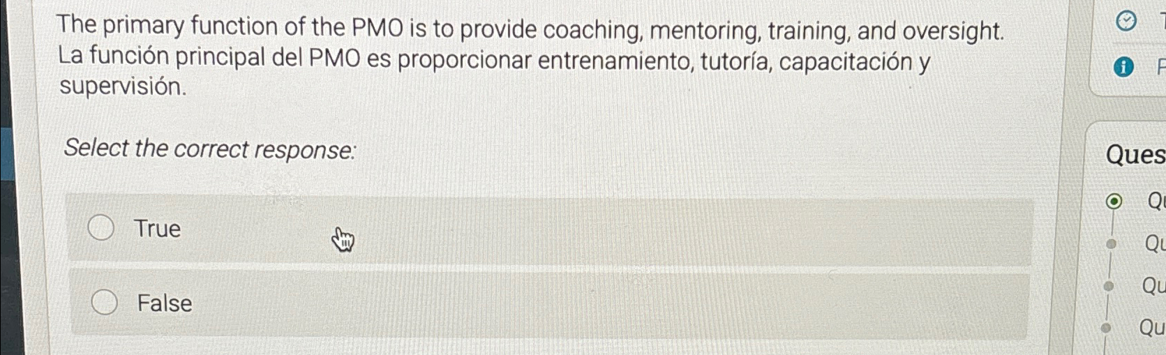 Solved The primary function of the PMO is to provide | Chegg.com