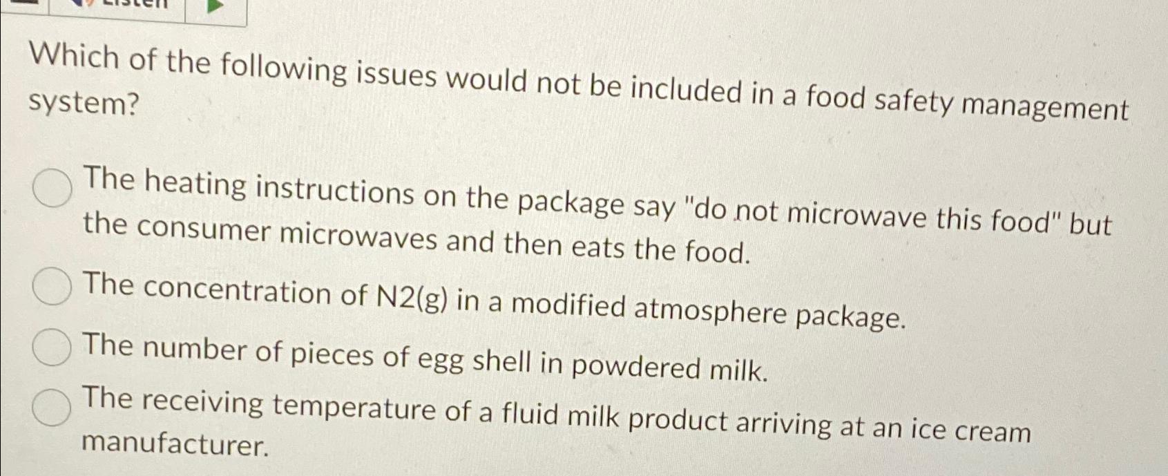 Solved Which of the following issues would not be included | Chegg.com