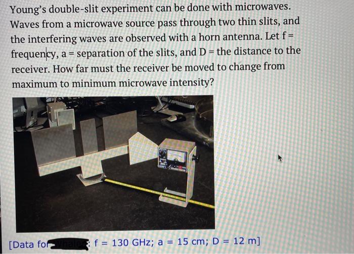 Solved Young's double-slit experiment can be done with | Chegg.com