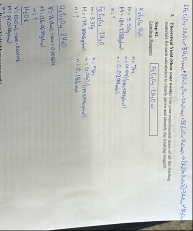 Please demonstrate steps to find limiting reagent | Chegg.com