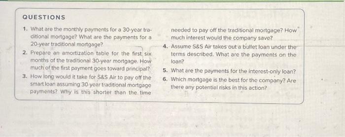 Solved QUESTIONS 1. What are the monthly payments for a | Chegg.com