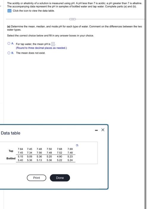 Solved The acidity of akalinity of a sclution is measured | Chegg.com