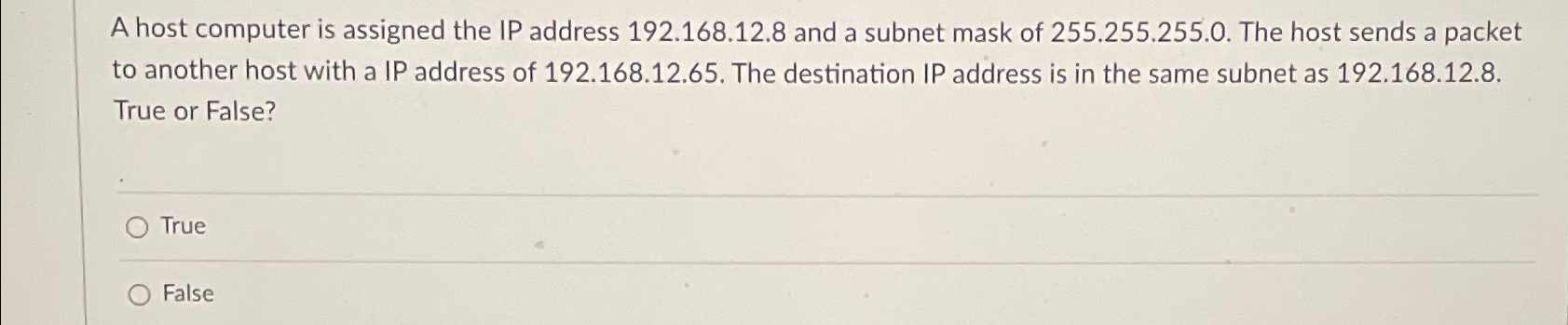 Solved A host computer is assigned the IP address | Chegg.com