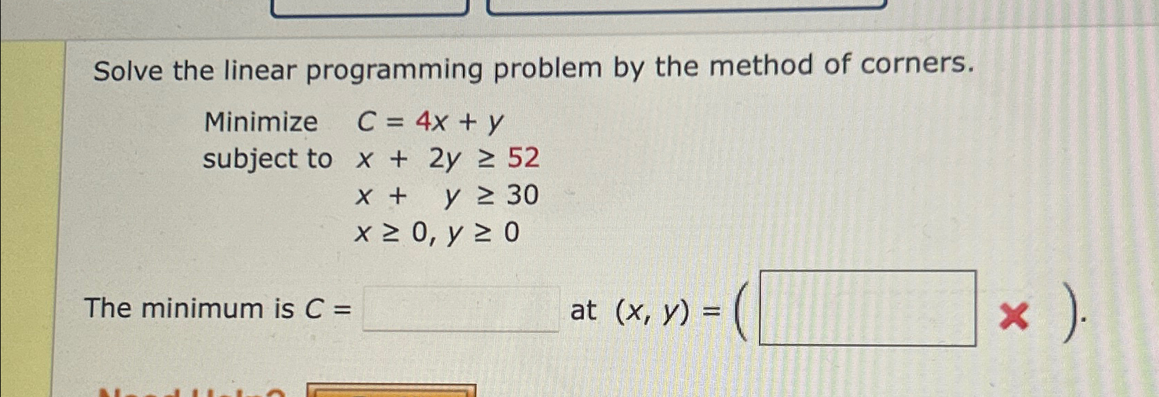 Solved Solve the linear programming problem by the method of | Chegg.com