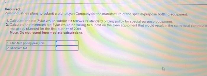 Solved Required information Zylar Industries is a | Chegg.com