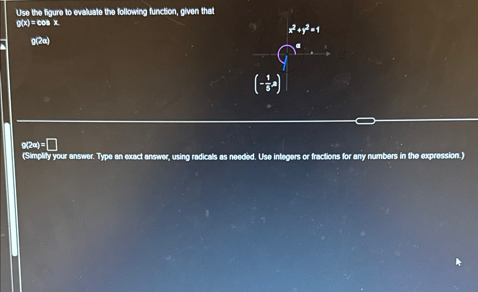 Solved Use the figure to evaluate the following function, | Chegg.com