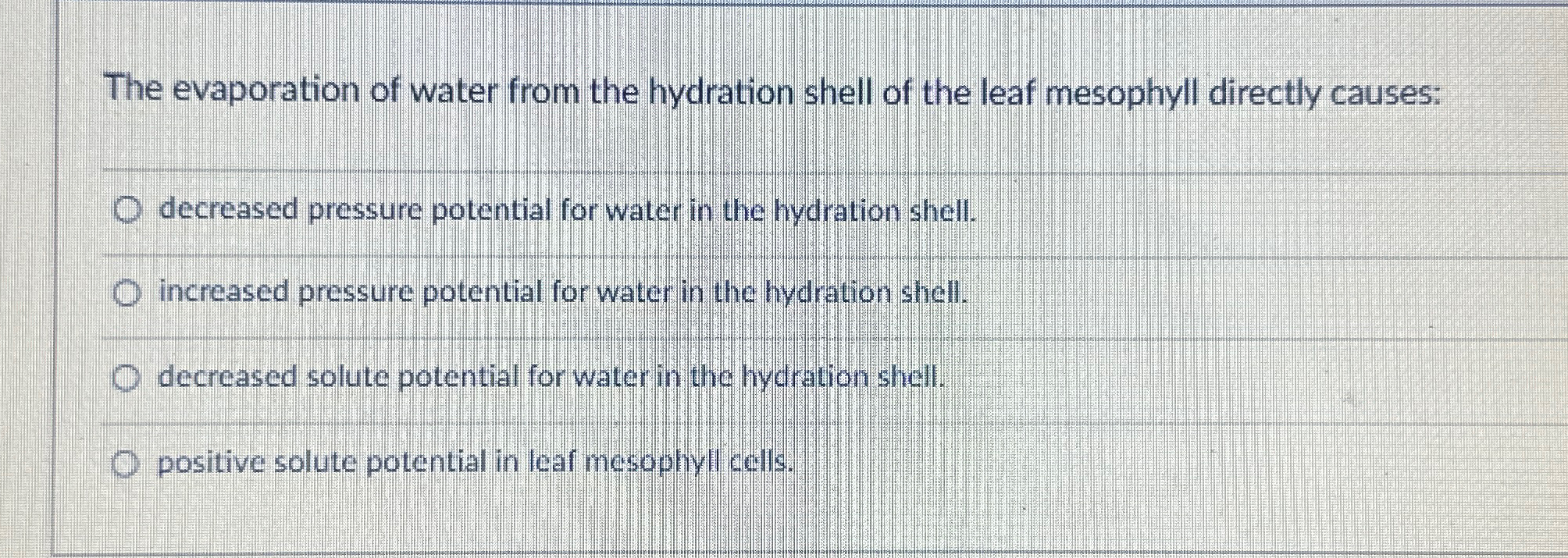 Solved The evaporation of water from the hydration shell of | Chegg.com