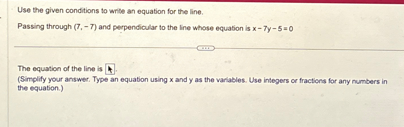 Solved Use the given conditions to write an equation for the | Chegg.com