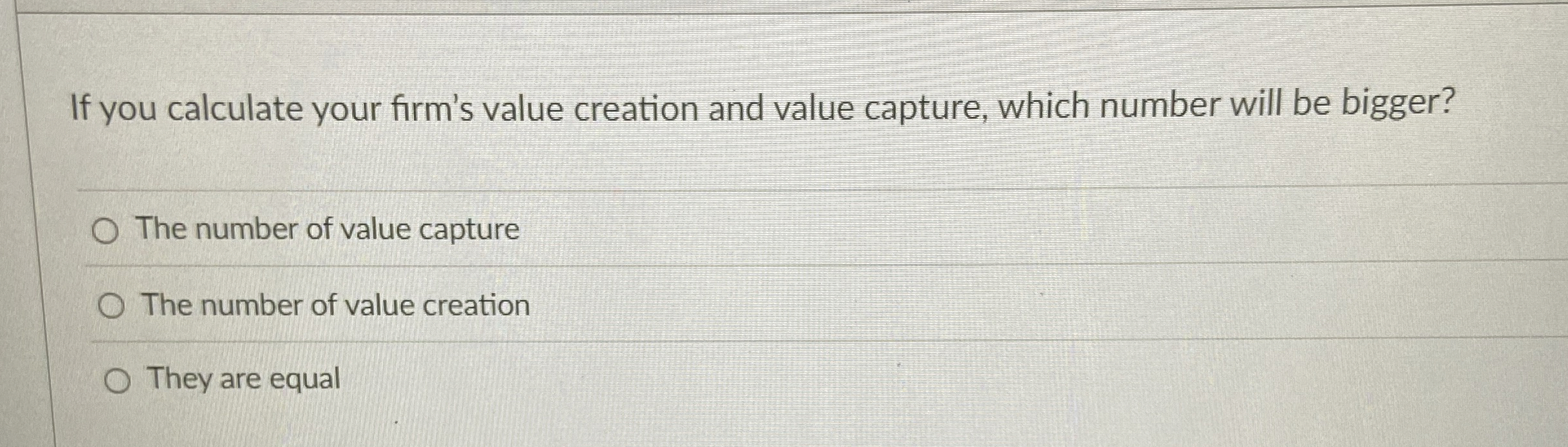 Solved If you calculate your firm's value creation and value | Chegg.com