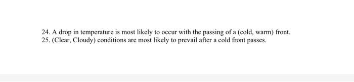 Solved A. Air Masses Complete the following questions by | Chegg.com