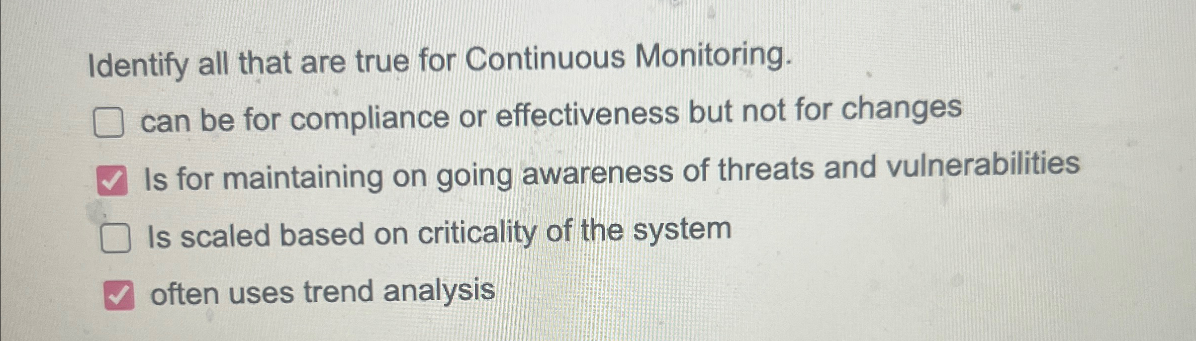 Solved Identify all that are true for Continuous | Chegg.com
