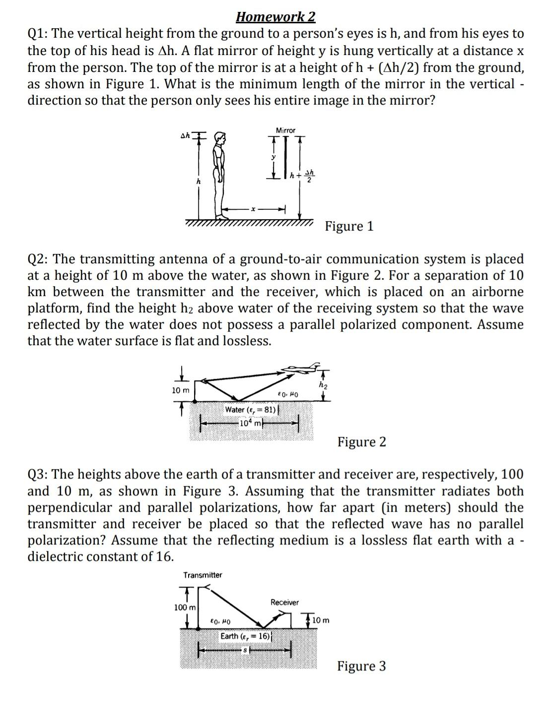 Solved Homework 2 Q1: The vertical height from the ground to | Chegg.com