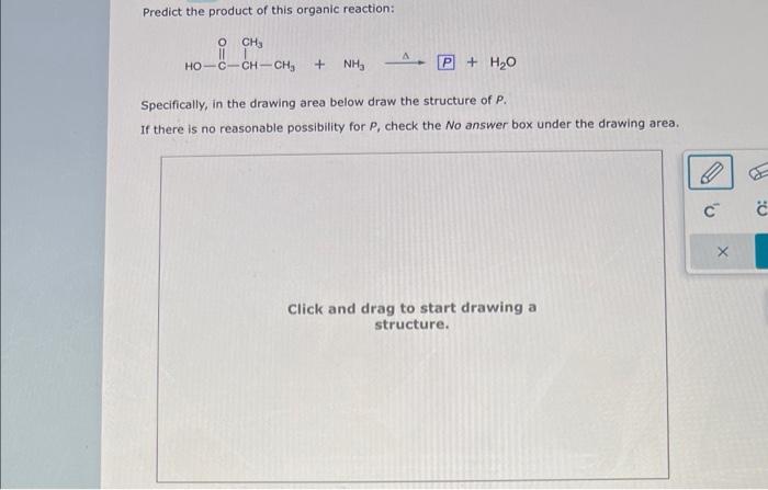 Solved Predict the product of this organic reaction: | Chegg.com