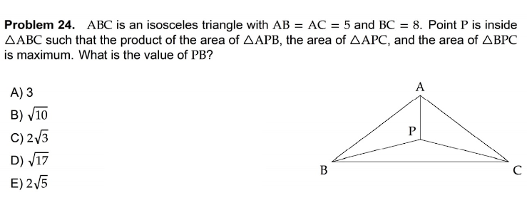 Solved Problem 24. ﻿ABC is an isosceles triangle with | Chegg.com
