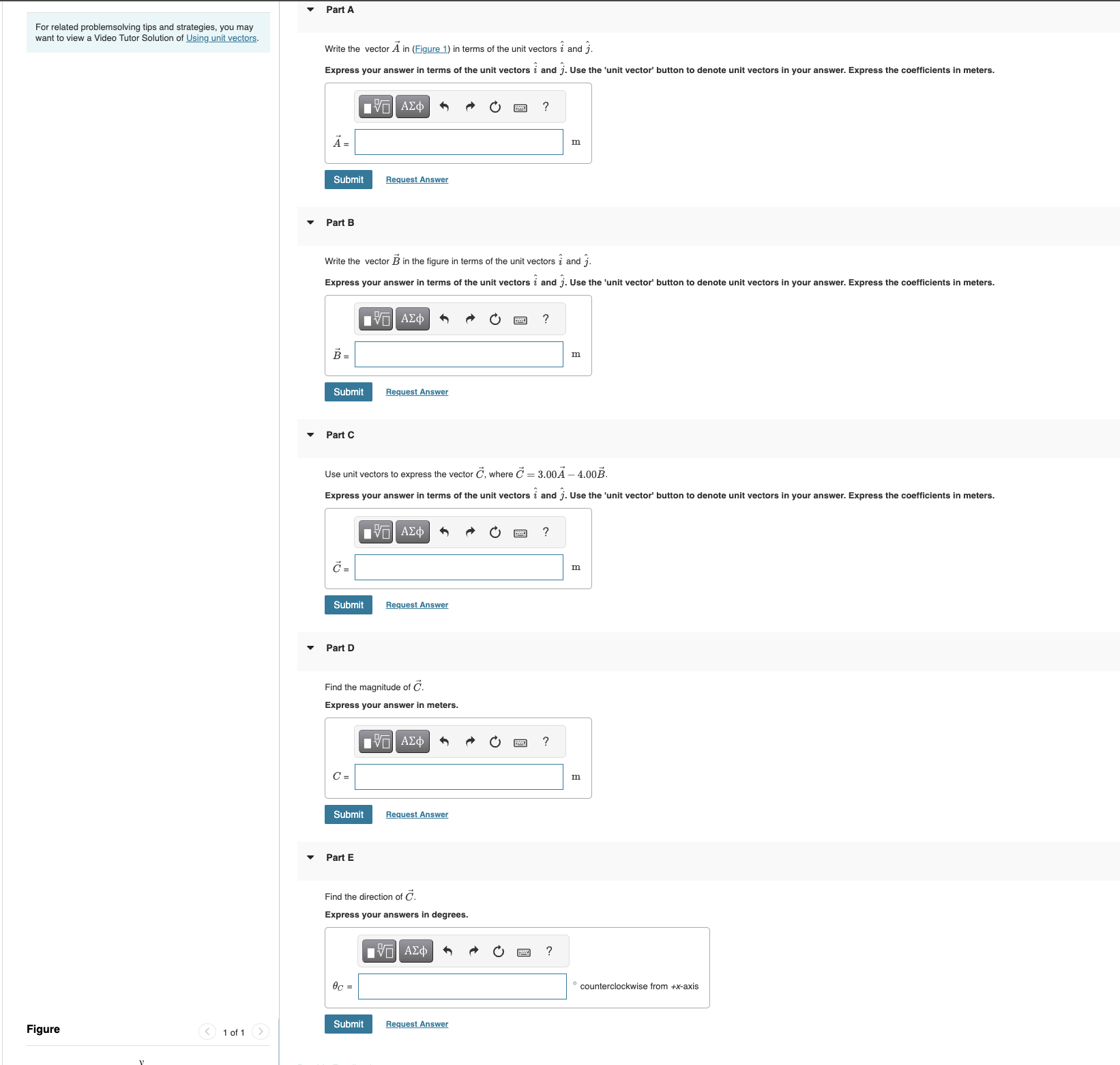 Solved Write the vector vec(A) ﻿in (Figure 1) ﻿in terms of | Chegg.com