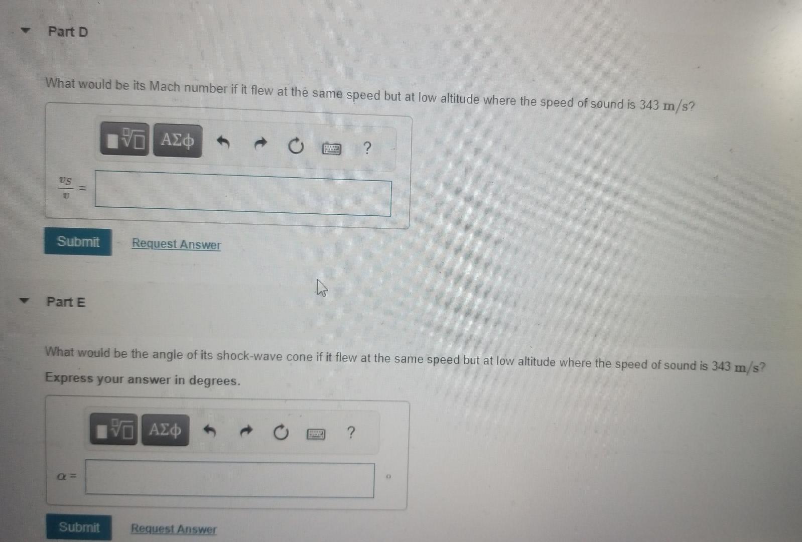 Solved The shock-wave cone created by the space shuttle at | Chegg.com