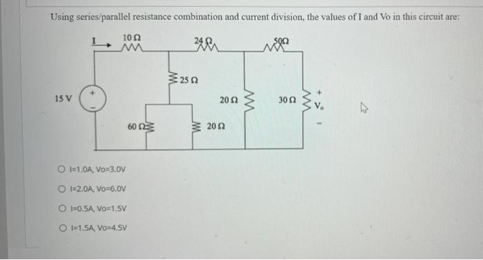 Solved Using series/parallel resistance combination and | Chegg.com