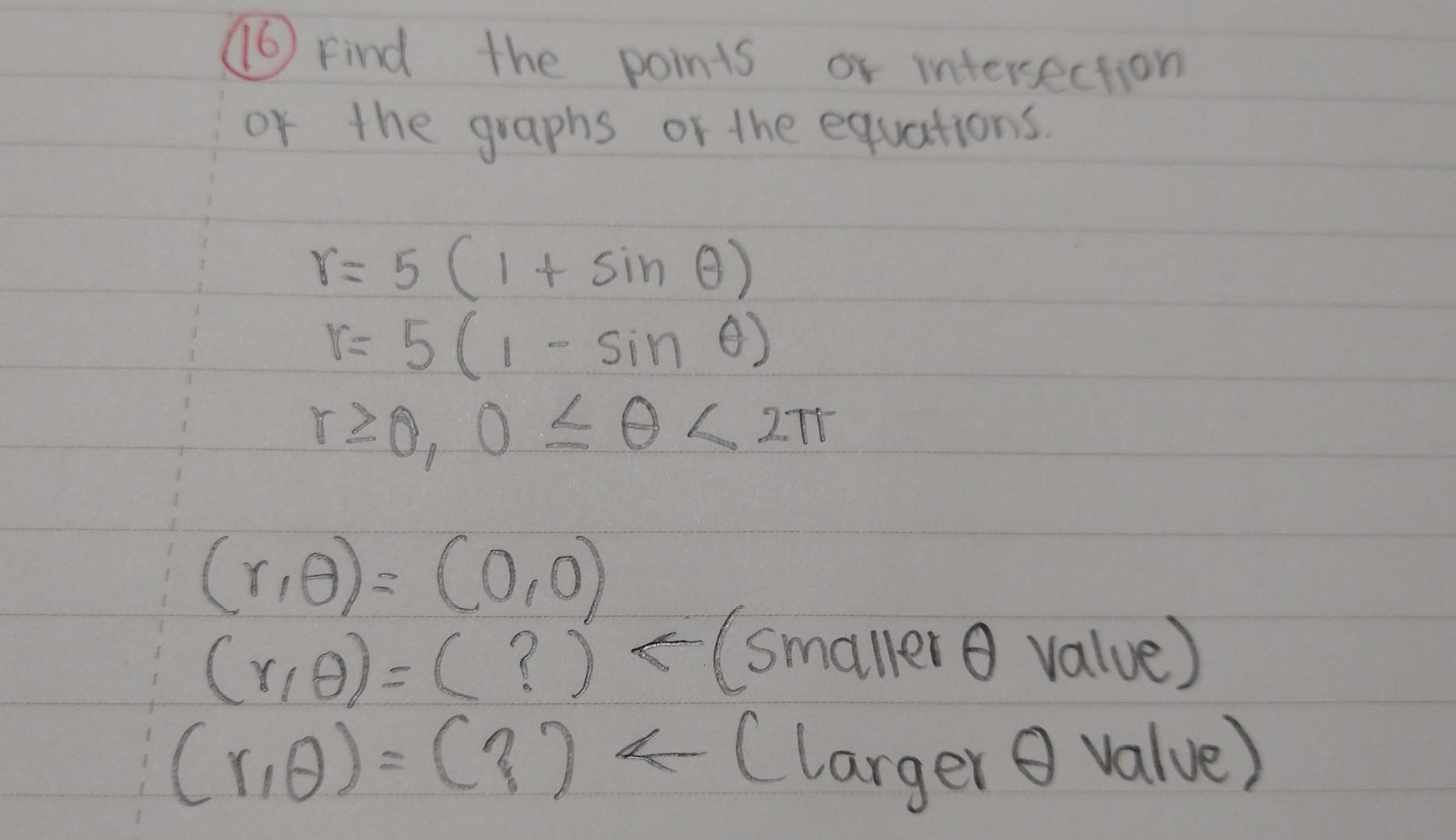 Solved (16) find the points or intersection of the graphs of | Chegg.com