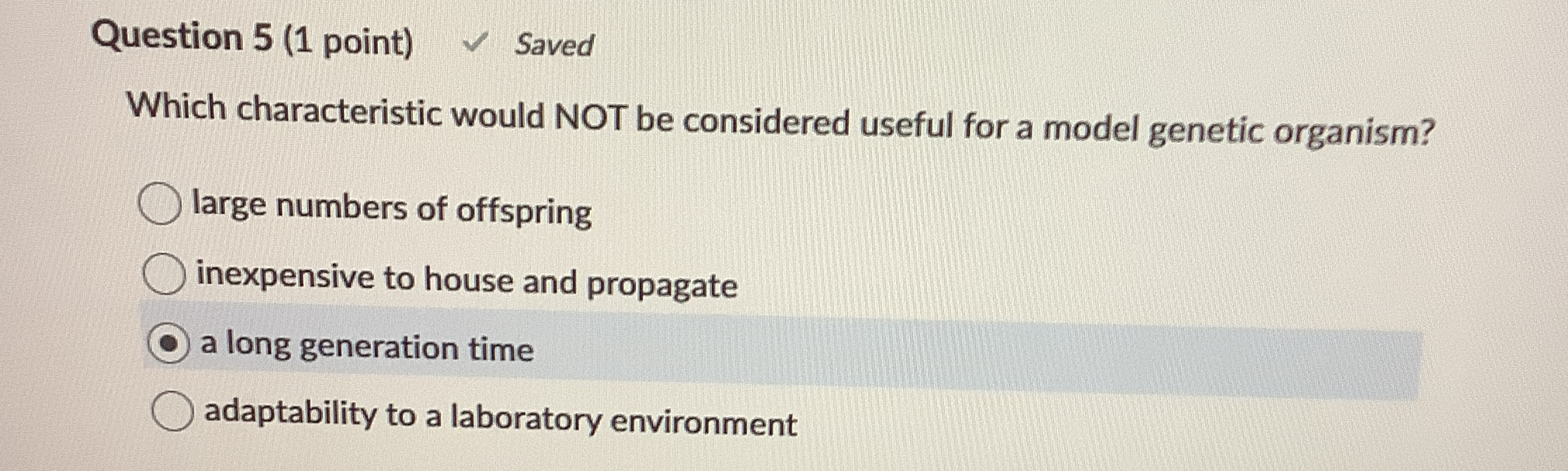 Solved Question 5 (1 ﻿point) ﻿SavedWhich characteristic | Chegg.com