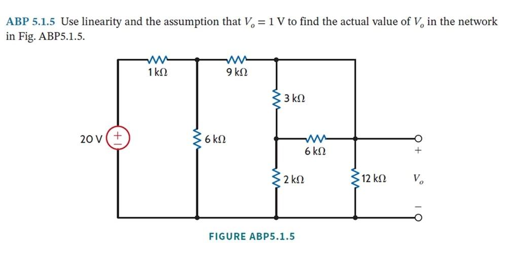 Solved ABP 5.1.5 Use linearity and the assumption that Vo=1 | Chegg.com