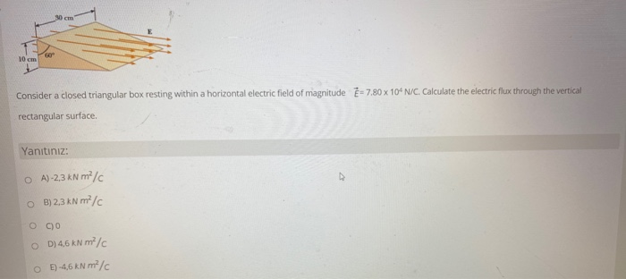 Solved FO 10 cm Consider a closed triangular box resting | Chegg.com