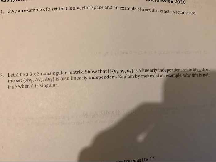 Solved H551511m mer Session 2020 space and an example of a | Chegg.com
