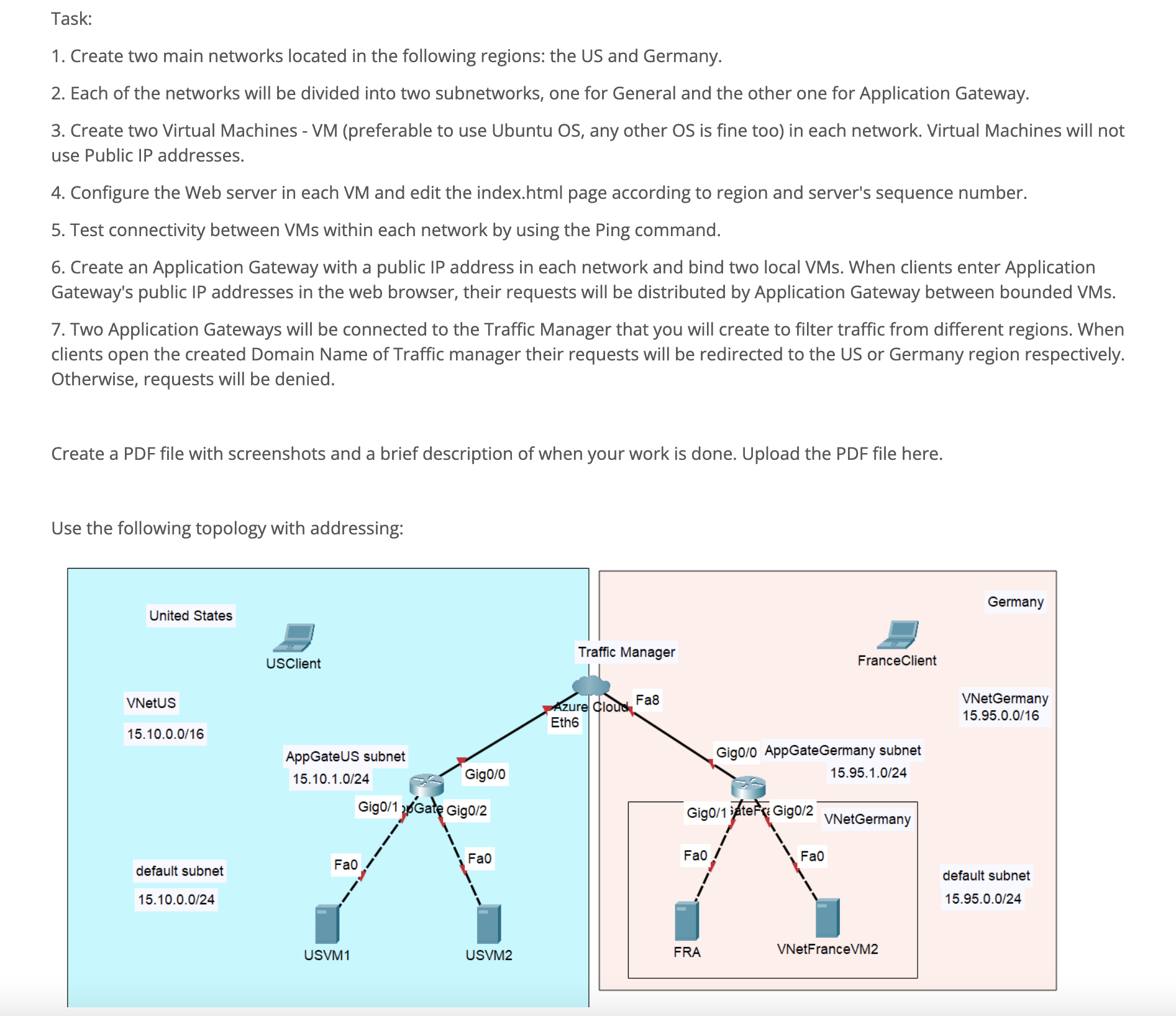 Solved Task:Create two main networks located in the | Chegg.com