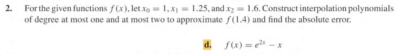 Solved Please complete all subtasks: For the given functions | Chegg.com