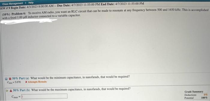 Solved (10\%) Problem 6: To receive AM radio, you want an | Chegg.com