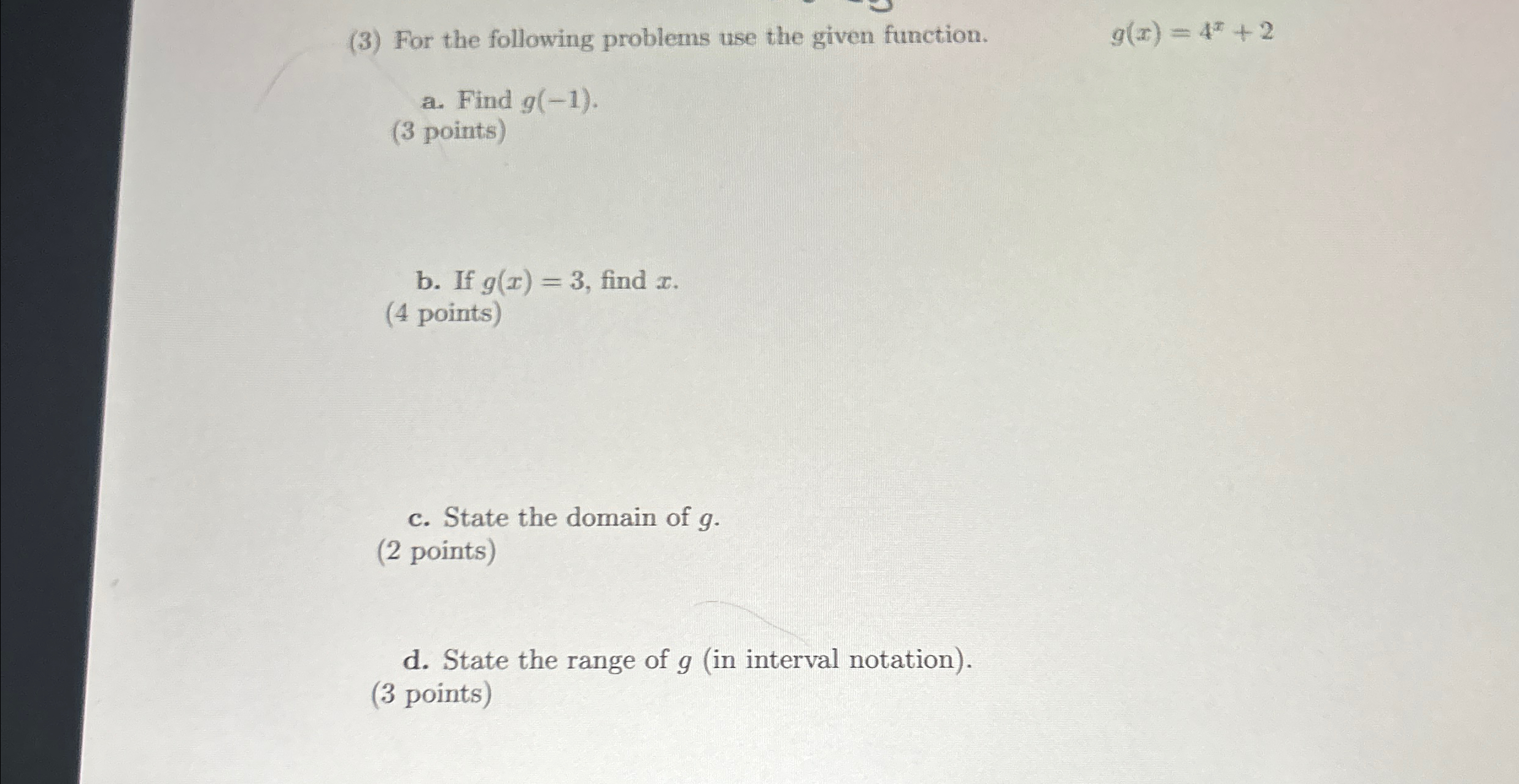Solved (3) ﻿For the following problems use the given | Chegg.com