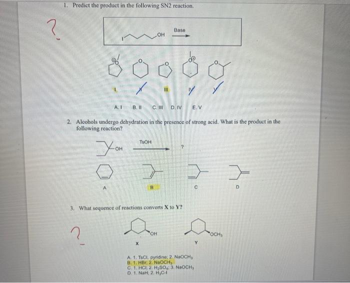 Solved 1. Predict the product in the following SN2 reaction. | Chegg.com