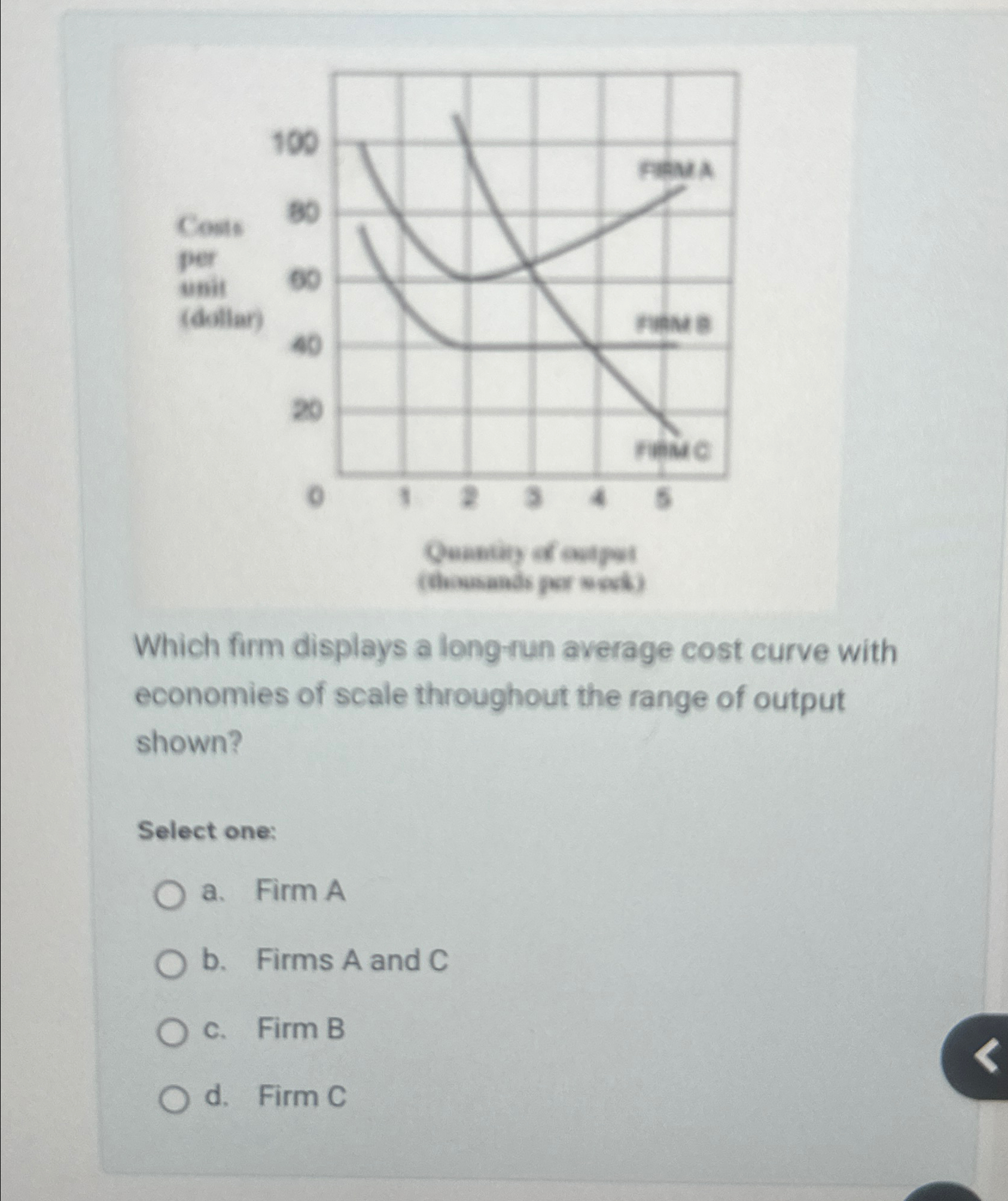 Solved Which firm displays a long-run average cost curve | Chegg.com