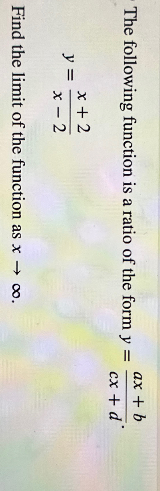 Solved The following function is a ratio of the form | Chegg.com