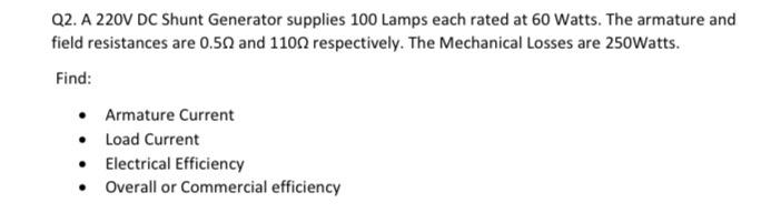 Solved Q1. Explain the load Characteristics of DC Compound | Chegg.com