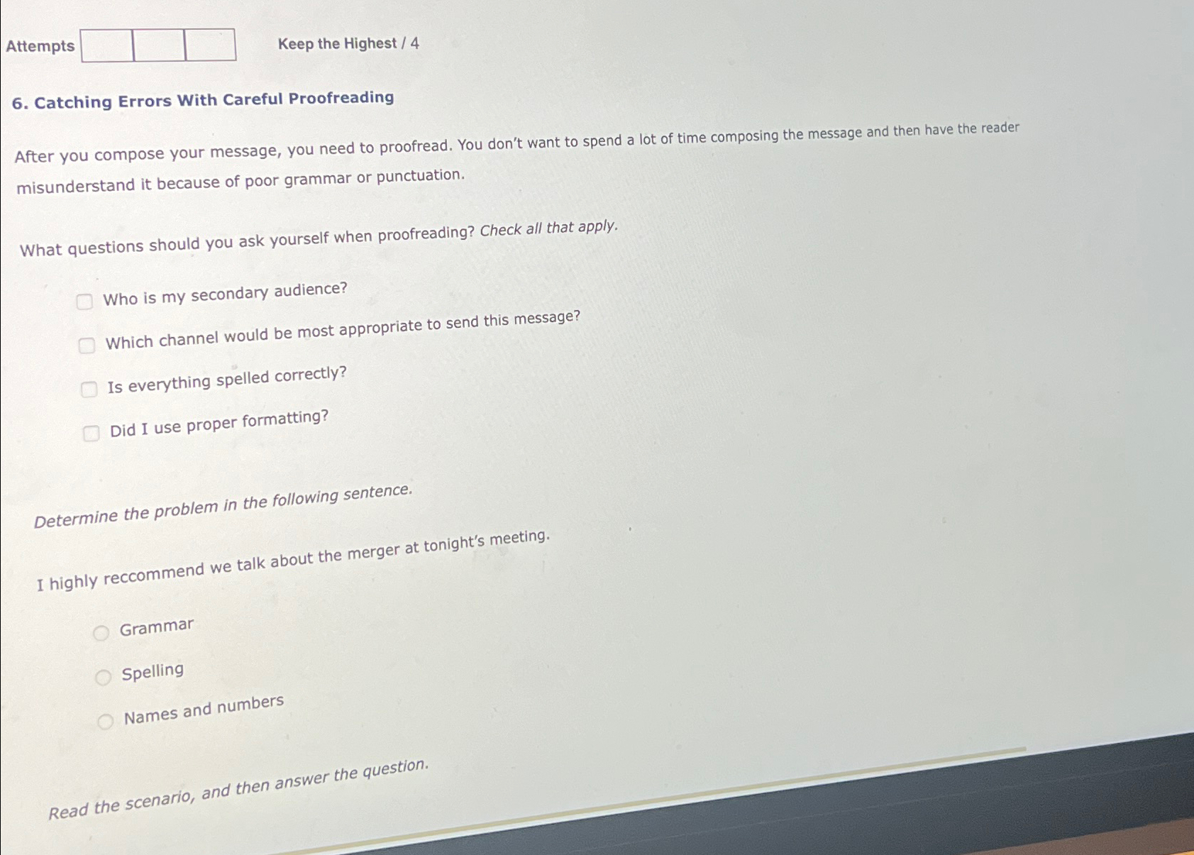 Solved AttemptsKeep the Highest / 46. ﻿Catching Errors With | Chegg.com