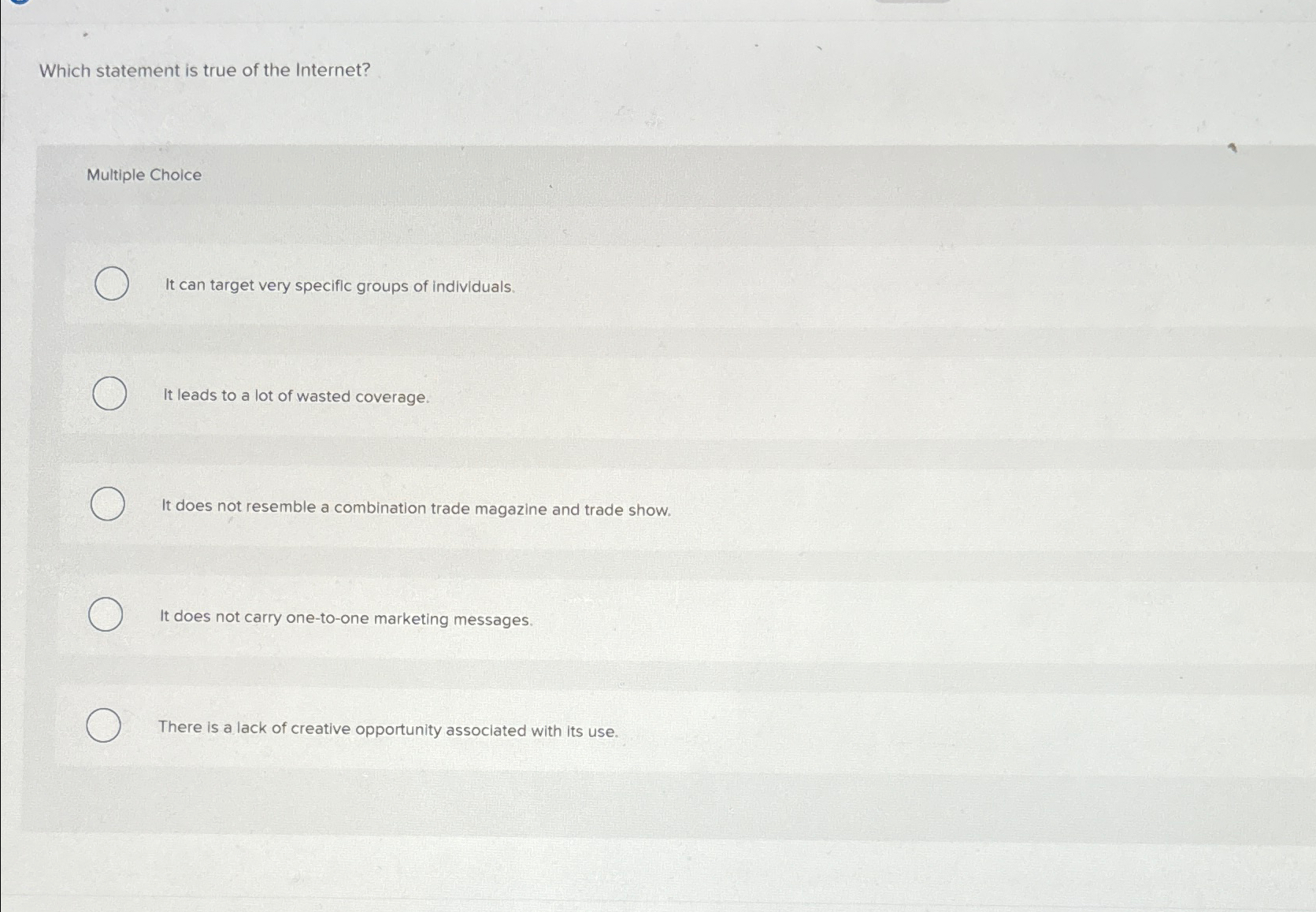 Solved Which statement is true of the Internet?Multiple | Chegg.com