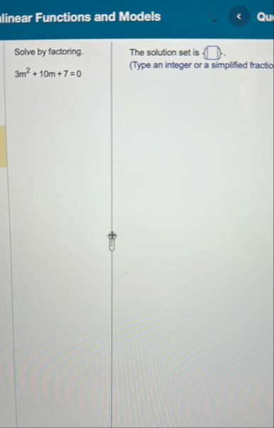Solved linear Functions and ModelsQuSolve by | Chegg.com