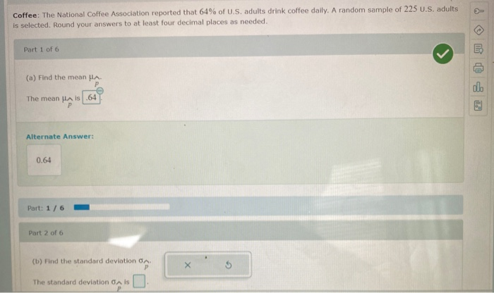 Solved Coffee: The National Coffee Association reported that | Chegg.com