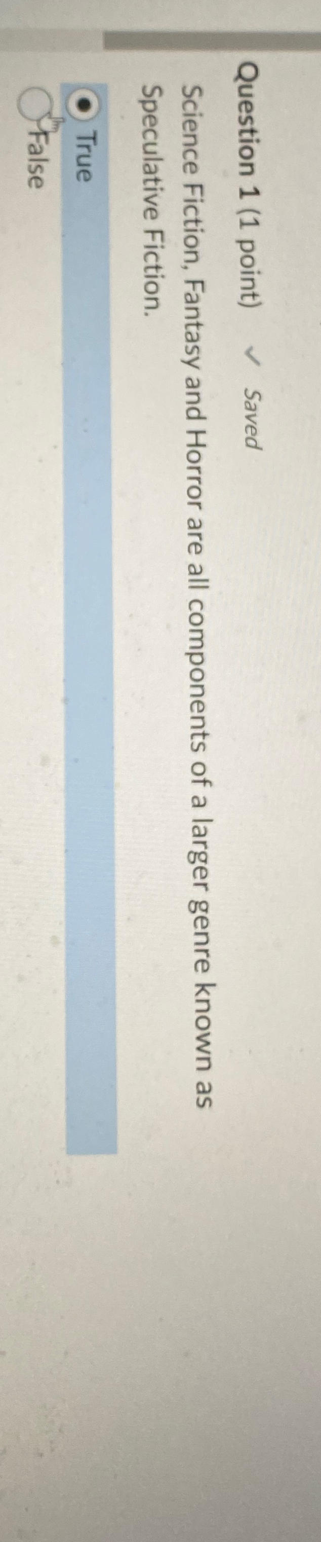 Solved Question 1 (1 ﻿point) ﻿SavedScience Fiction, Fantasy | Chegg.com