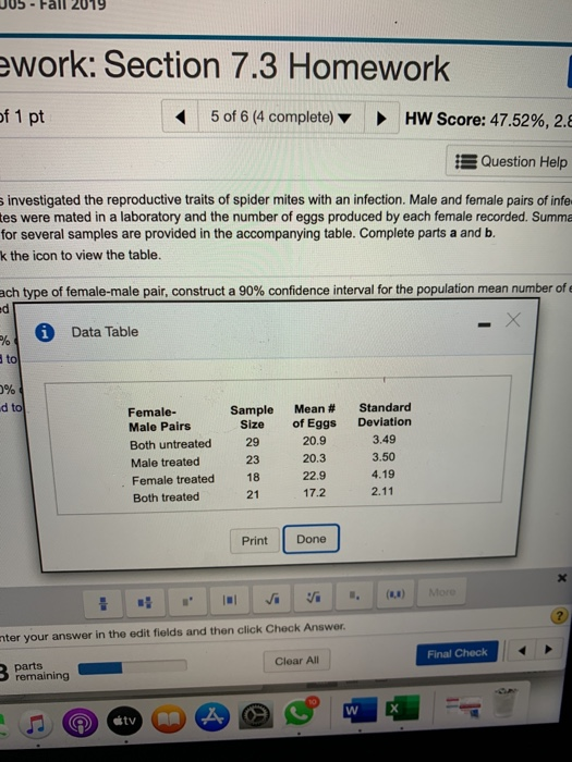 Solved - Fll ework: Section 7.3 Homework of 1 pt • HW Score: | Chegg.com