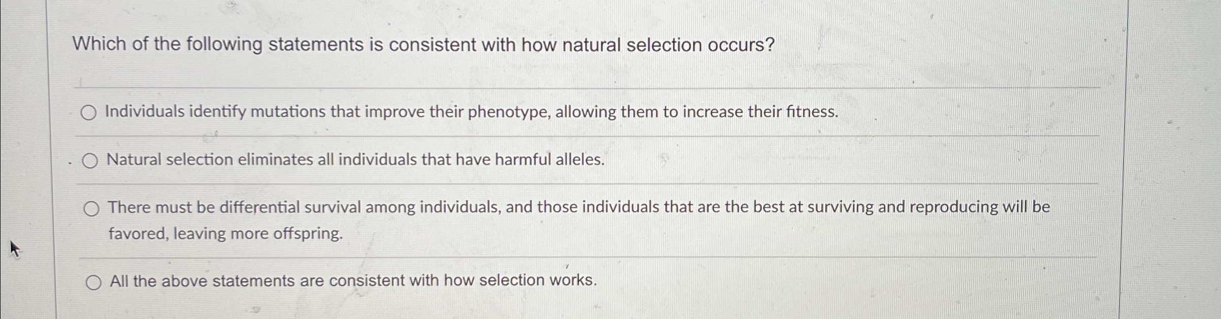 Solved Which of the following statements is consistent with | Chegg.com
