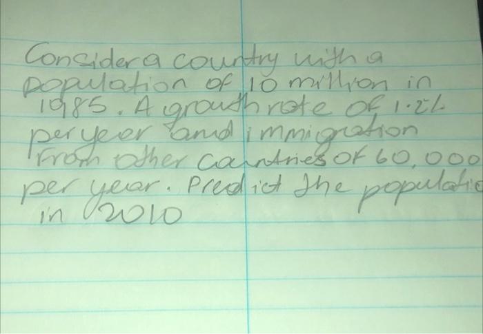 Solved Consider a country with a population of 10 million in | Chegg.com