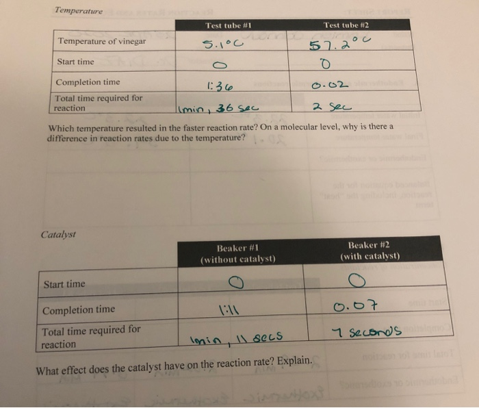 Solved A. Endothermic and exothermie reactions Test tube #1 | Chegg.com