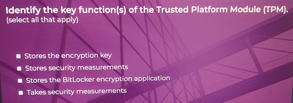 Solved Identify the key function(S) ﻿of the Trusted Platform | Chegg.com